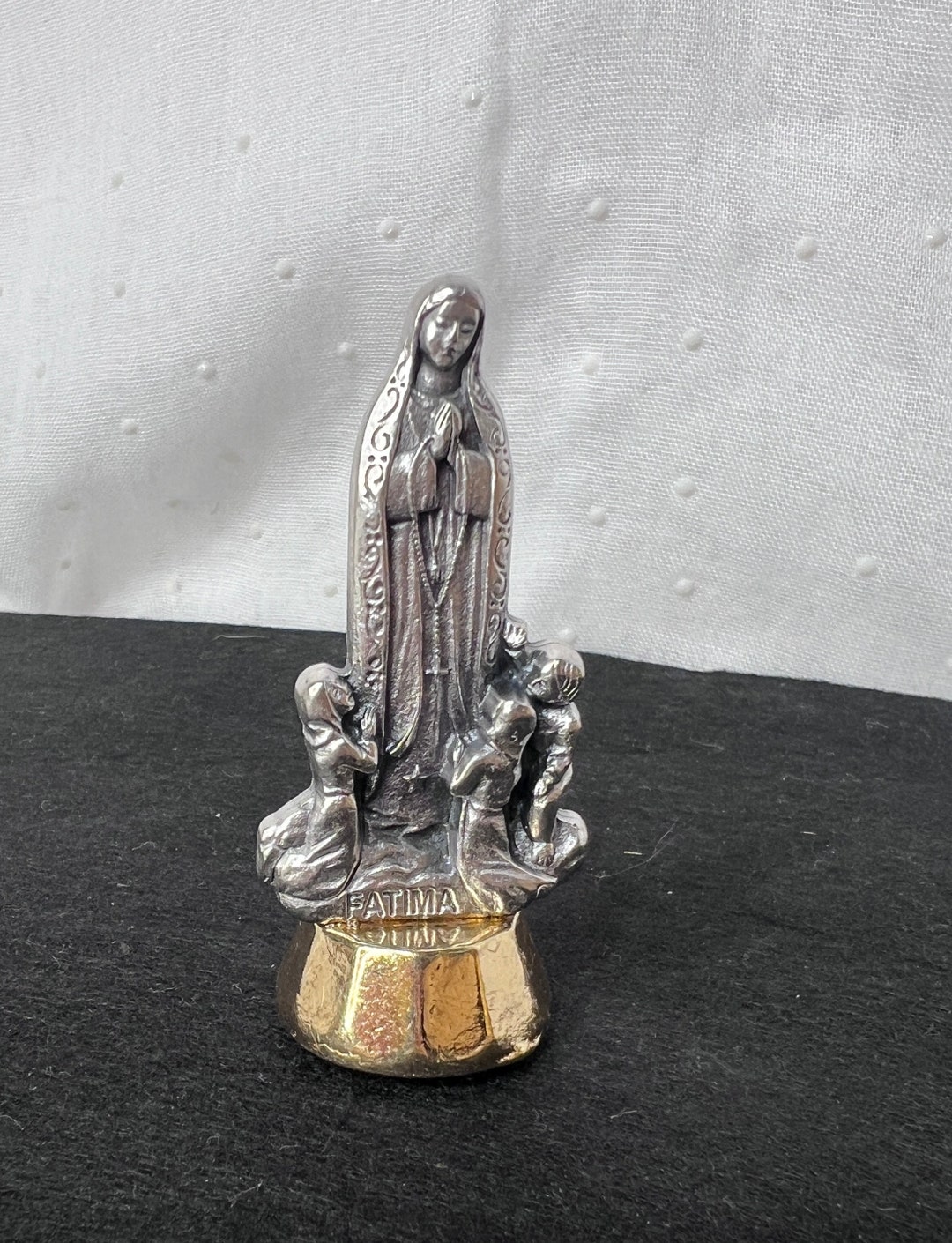 Our Lady of Fatima Miniature Statue, Adhesive Car Dashboard Statue Made ...