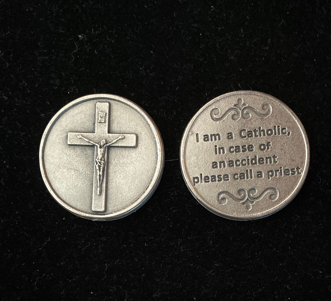 Jesus on the Cross Pocket Token: Silver-plated Catholic Medallion - Etsy