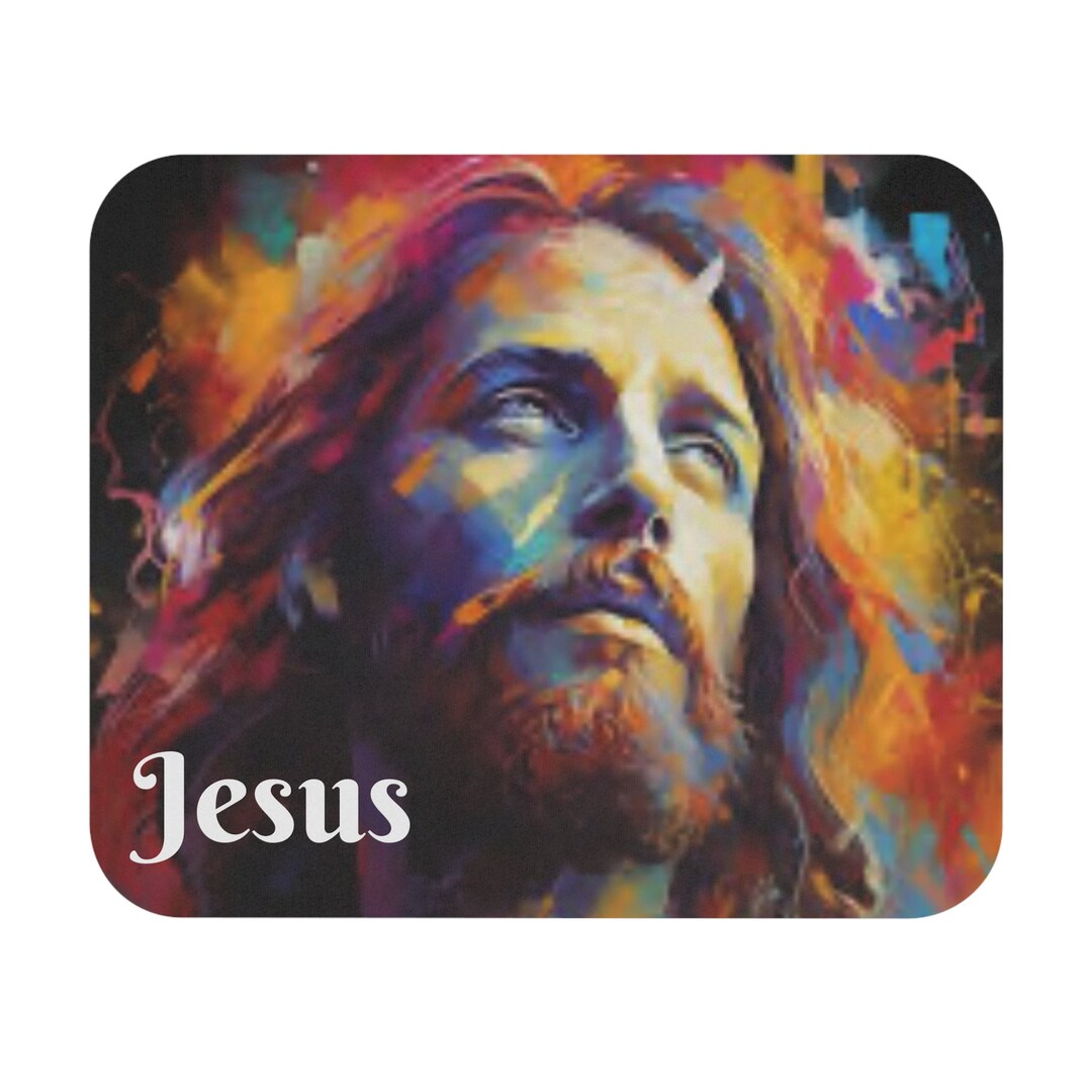 Beautiful Face of Jesus Rectangle Mouse Pad, Religious Mouse Pad ...