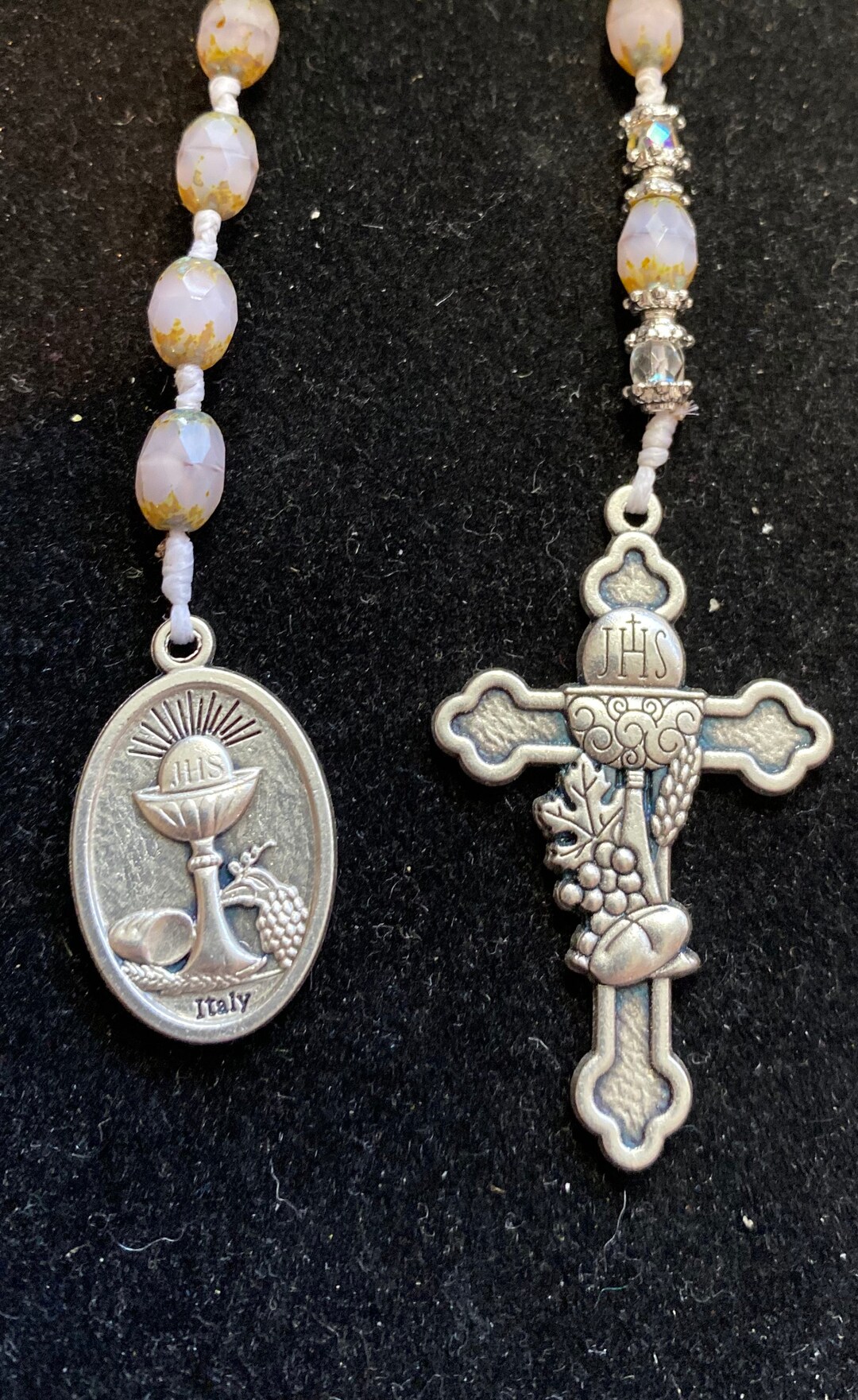 First Holy Communion, Holy Spirit Pocket Rosary Chaplet, Light Pink ...