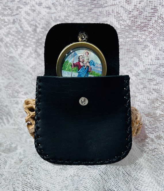 Catholic Eucharistic Container Leather Communion Burse For Pyx - Black ...