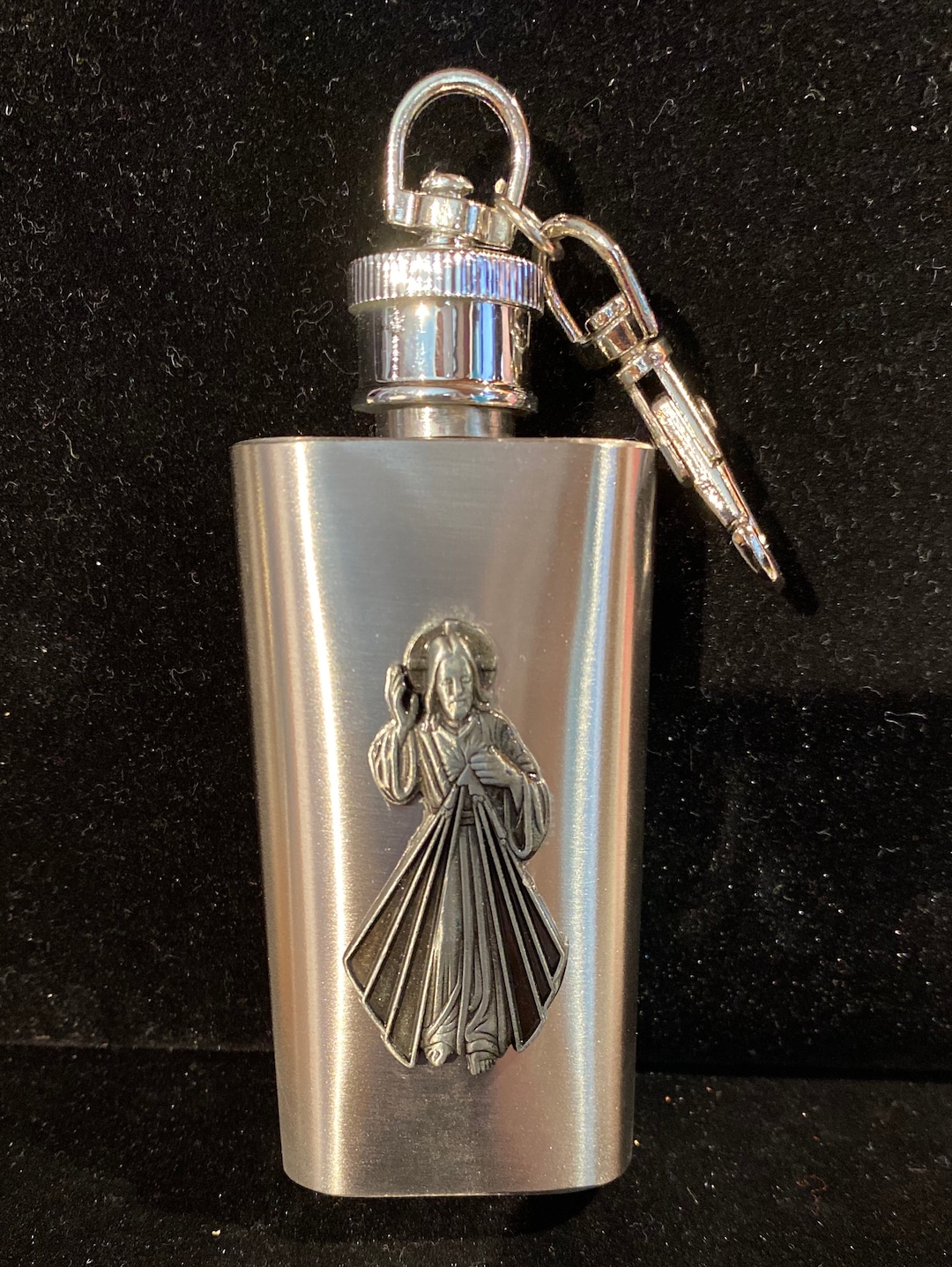 Divine Mercy Stainless Steel Holy Water Flask, 2oz Key Chain - Etsy