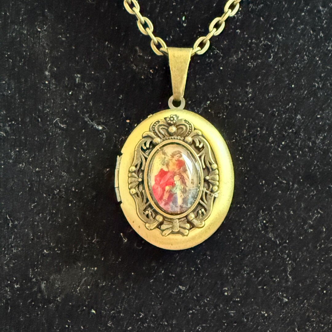 Saint Michael Locket: Bronze-tone Patron Saint Keepsake - Etsy