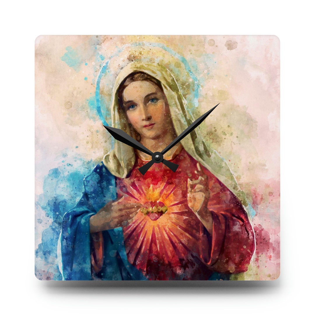Immaculate Heart of Mary Acrylic Wall Clock - Etsy