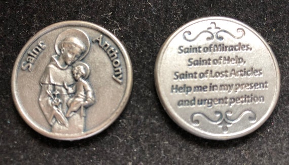 LARGE Saint Anthony Pocket Token Catholic Medal Religious | Etsy