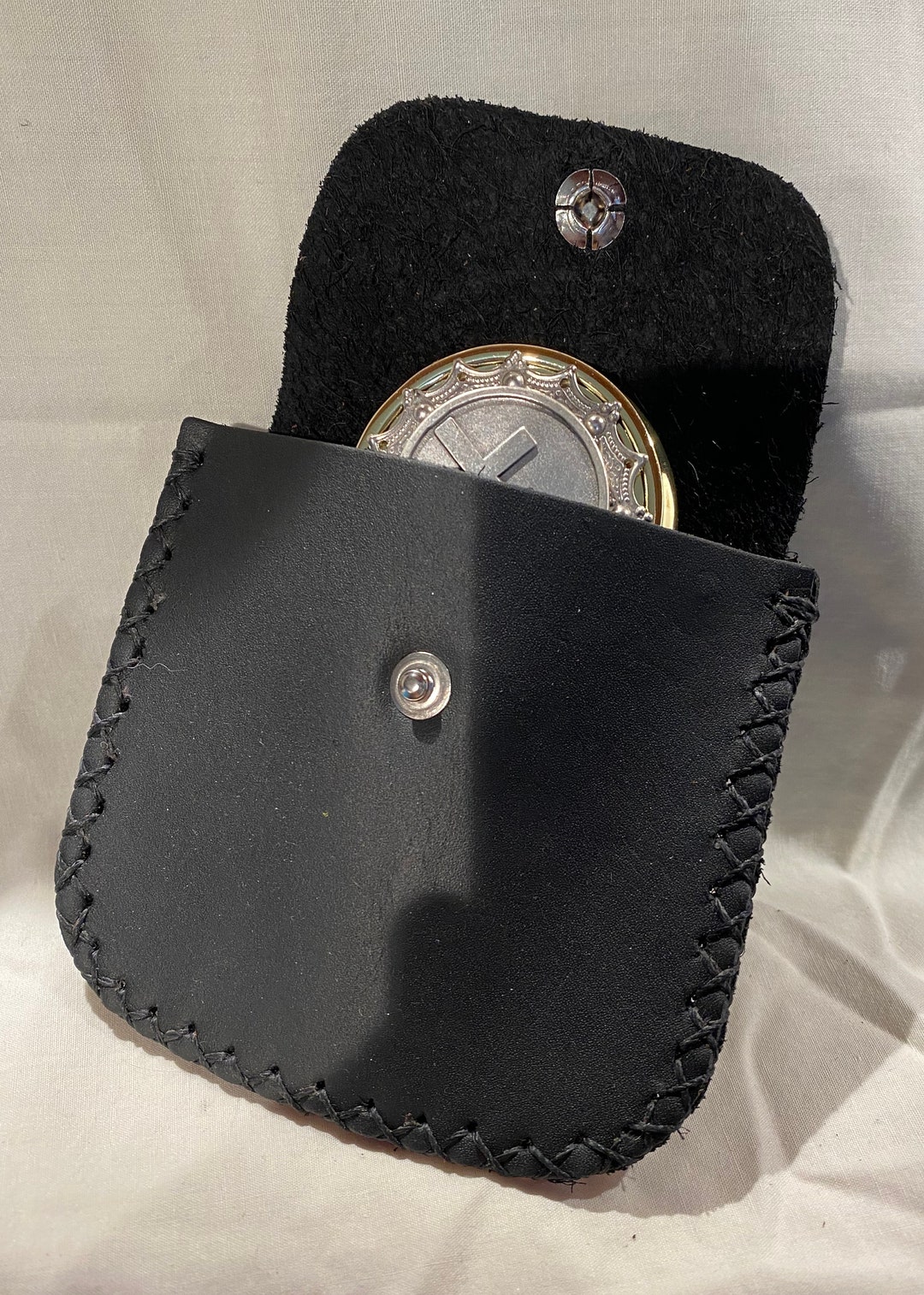 Handmade Genuine Black Leather Burse, Blessed Sacrament Communion Burse ...