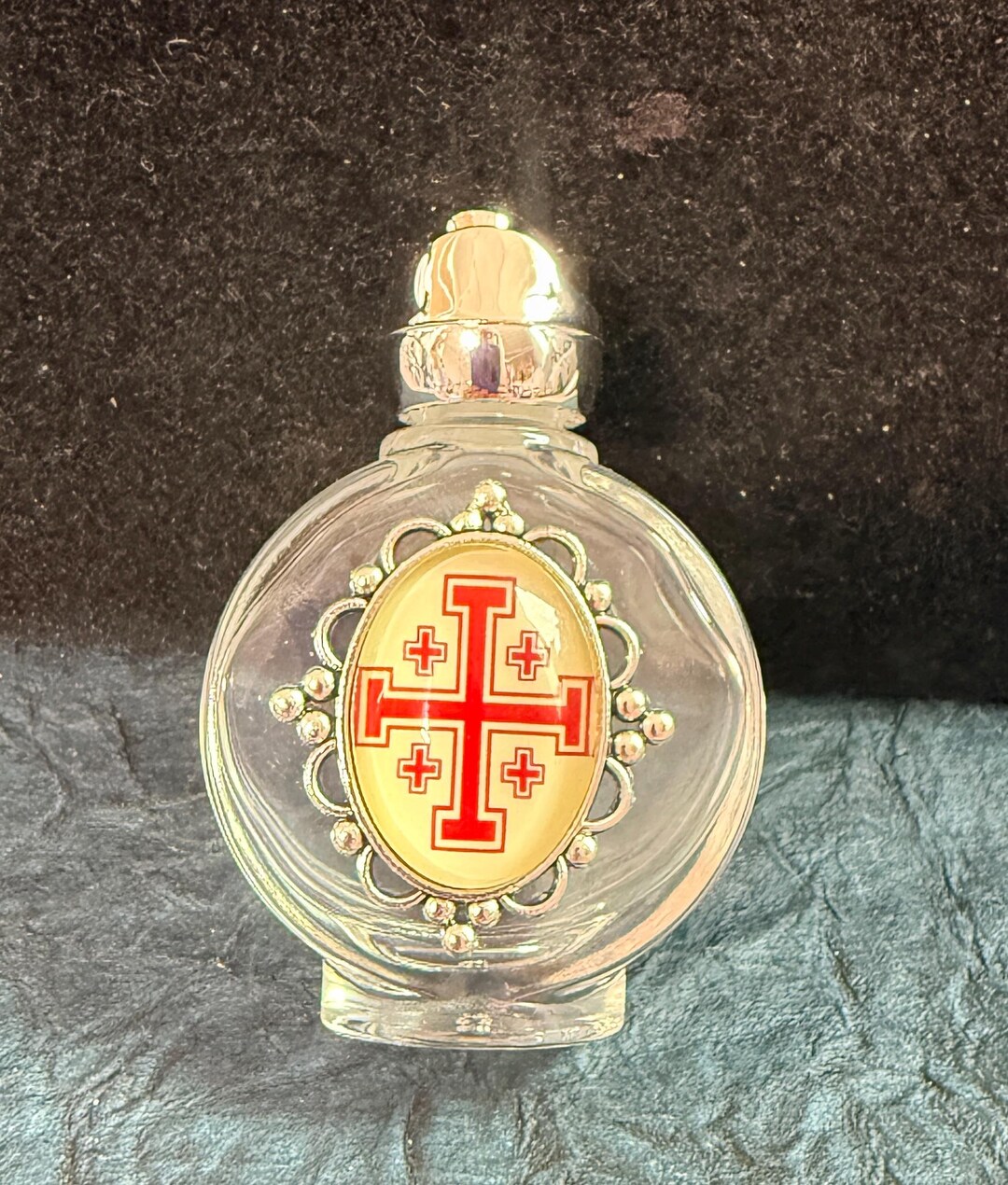 Equestrian Order of the Holy Sepulcher Cross Holy Water Bottle - Pewter ...