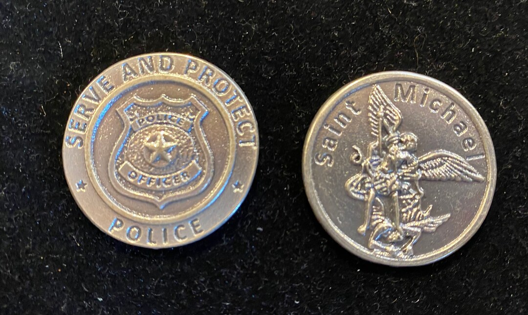 Saint Michael Police Officer Pocket Token: Silver-plated Catholic Medal ...