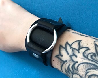 Leather O Ring Bracelet | Etsy