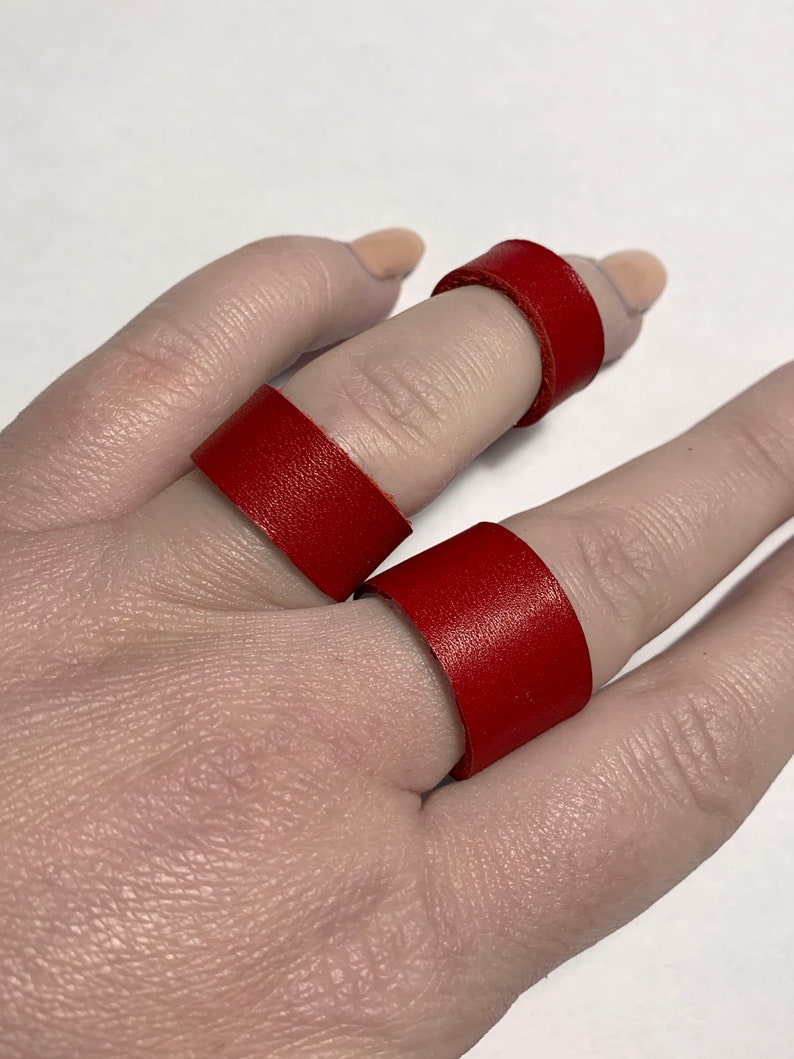 Red Leather Ring - Etsy
