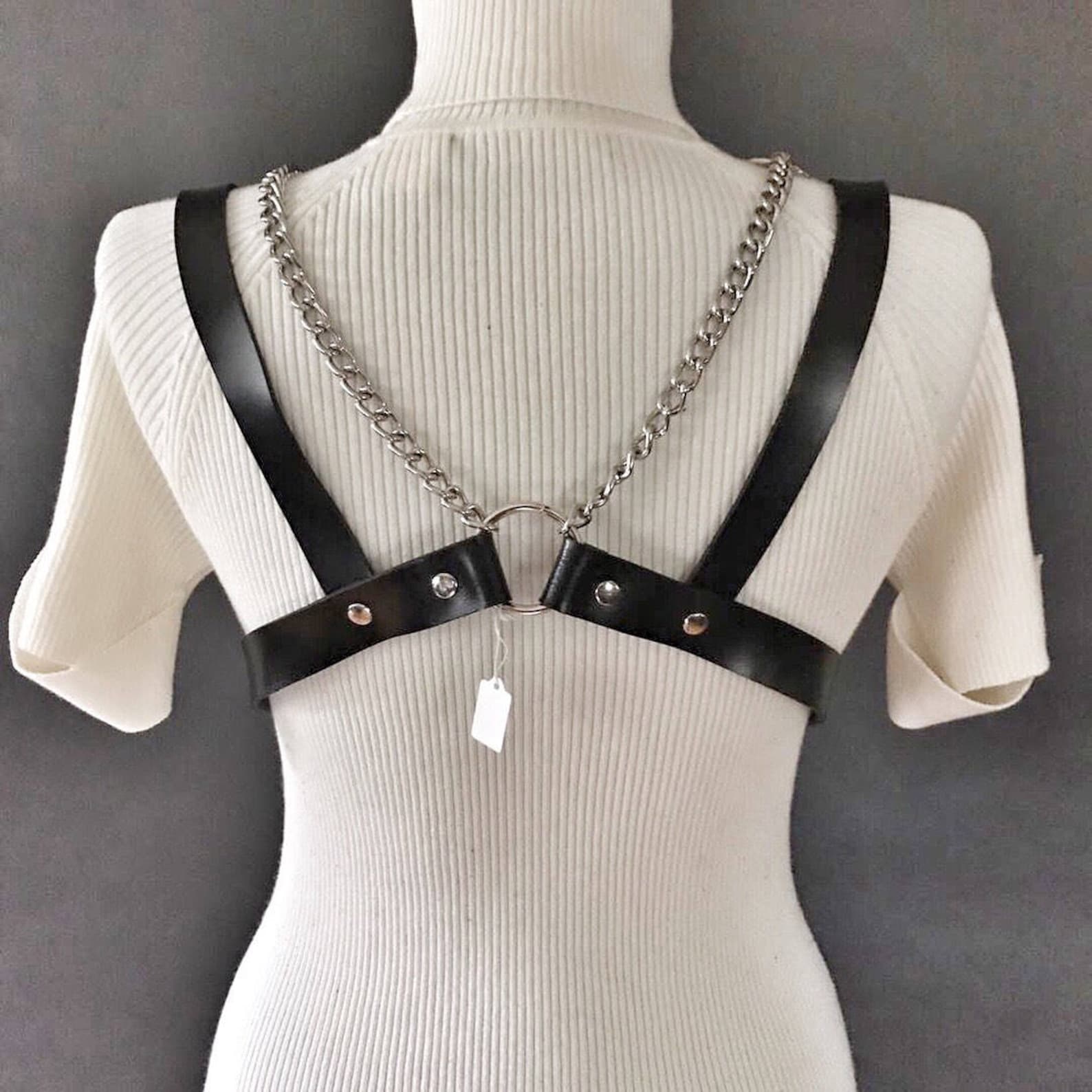 Leather Harness Woman Harness Belt Chain Harness Chain - Etsy