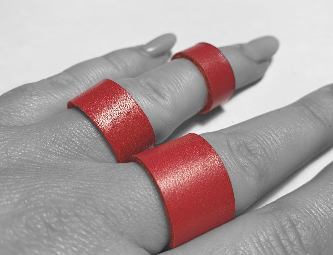 Red Leather Ring - Etsy