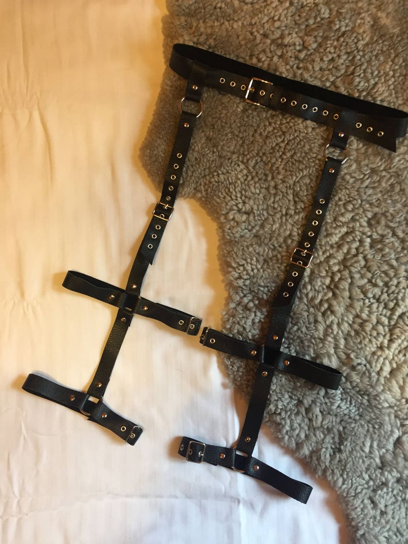 Genuine Leather Garter Belt Leg Harness Harness for Legs | Etsy