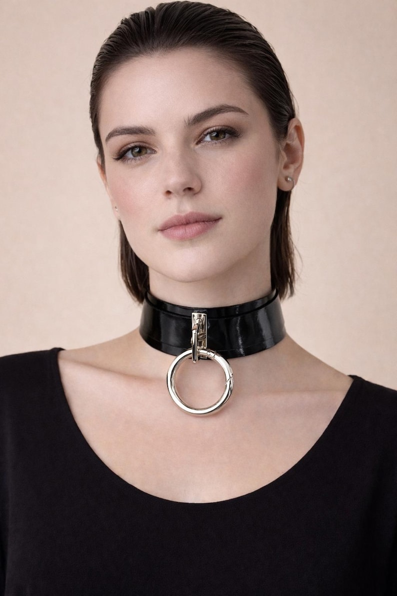 Patent Leather O-ring Collar: Wide Choker Necklace - Etsy