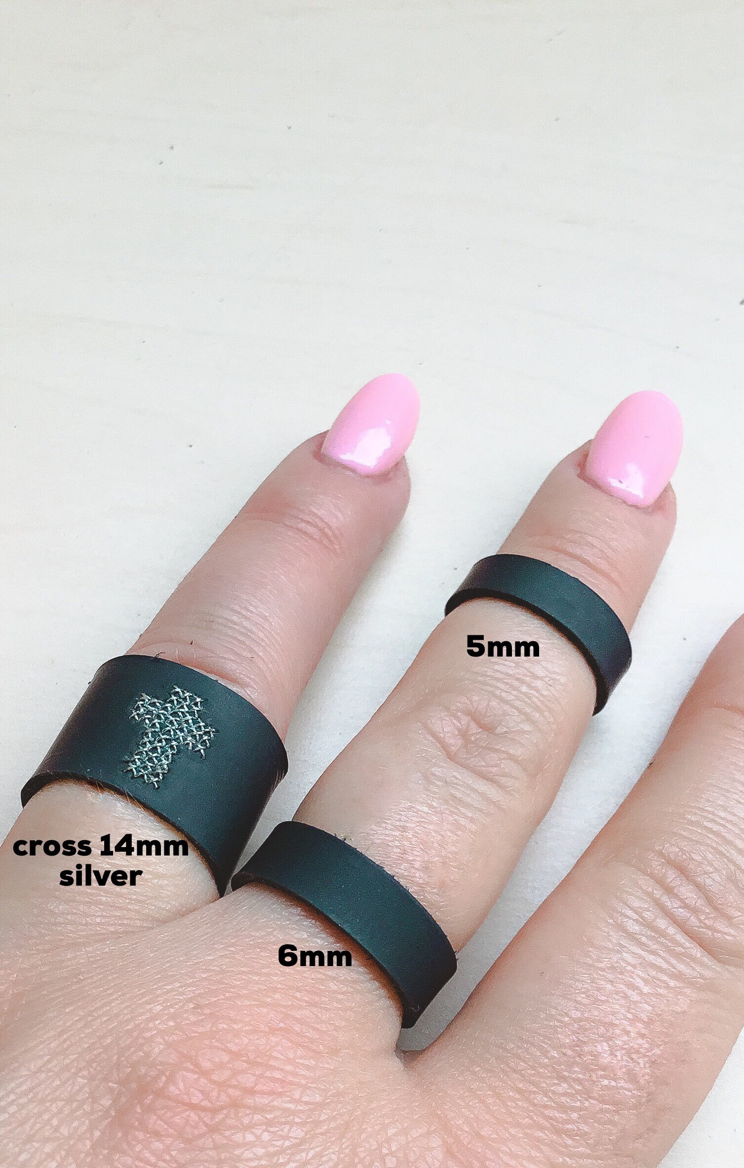 Leather ring initial letters numbers design heart | Etsy