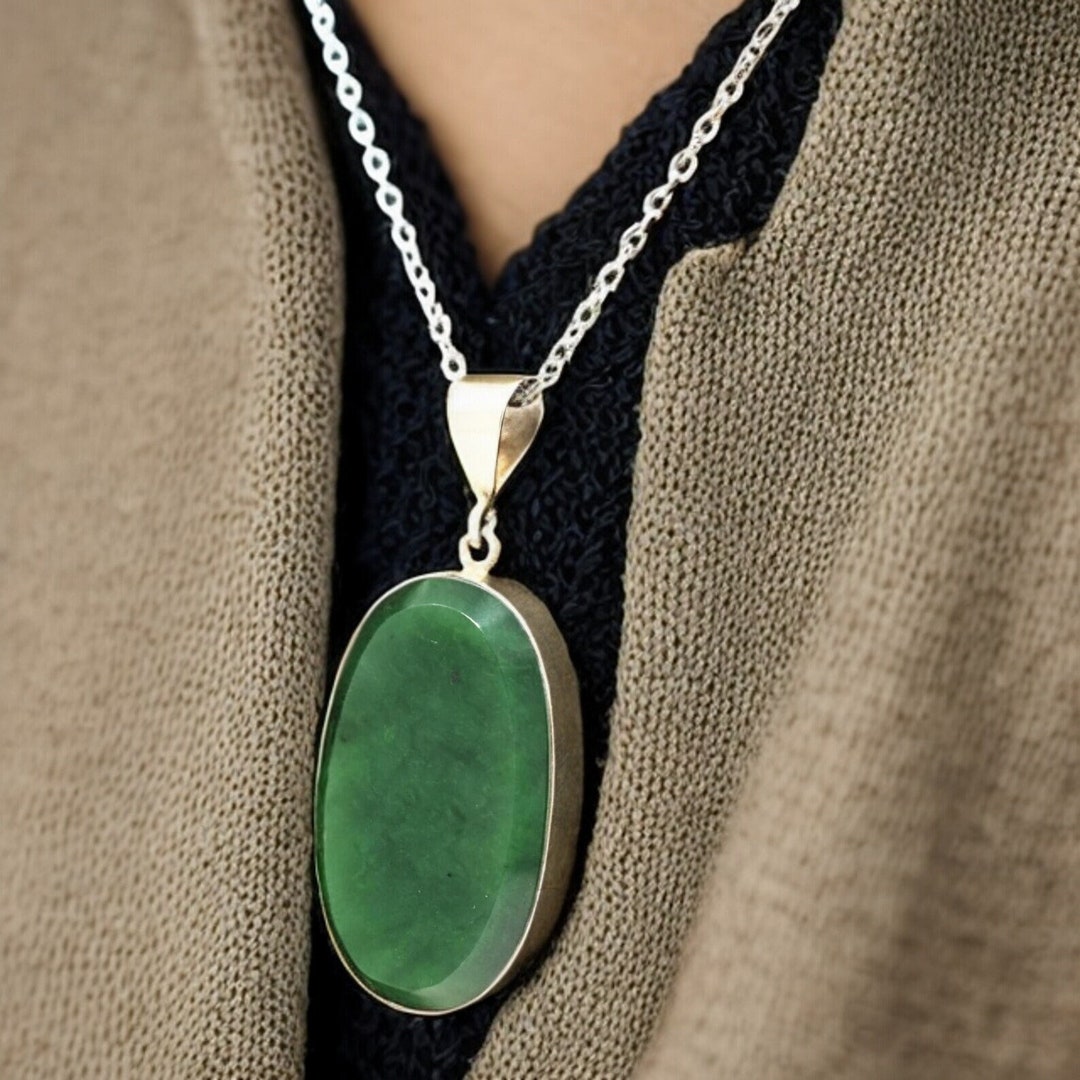 Handcrafted Afghan Jade Necklace: Customizable Chain Jewelry With ...