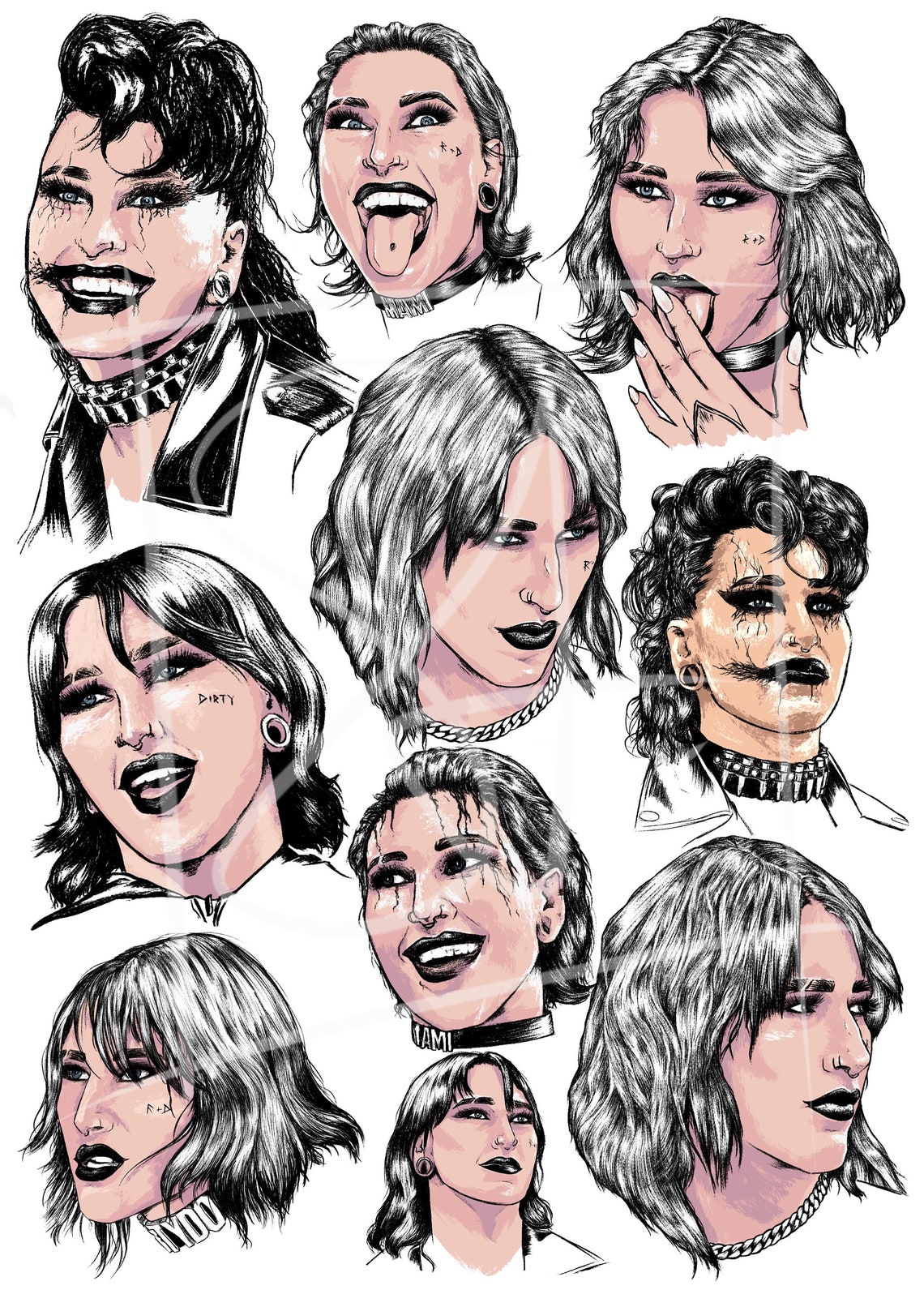 Rhea Ripley Collage A4 Art Print - Etsy