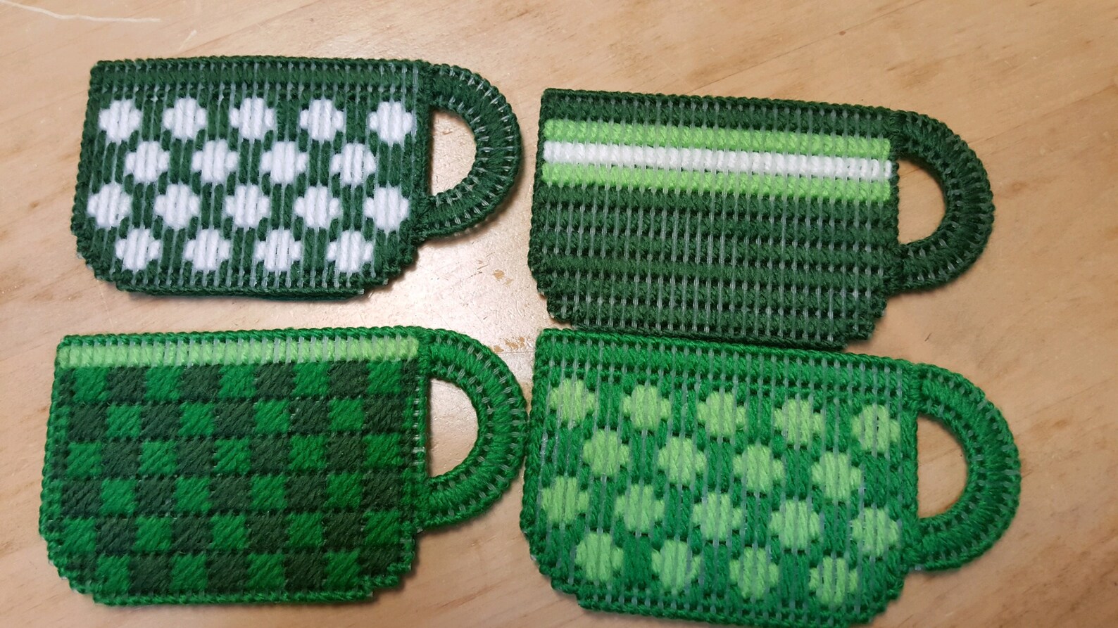 Green Coffee Cup Coasters Plastic Canvas PCC28 - Etsy