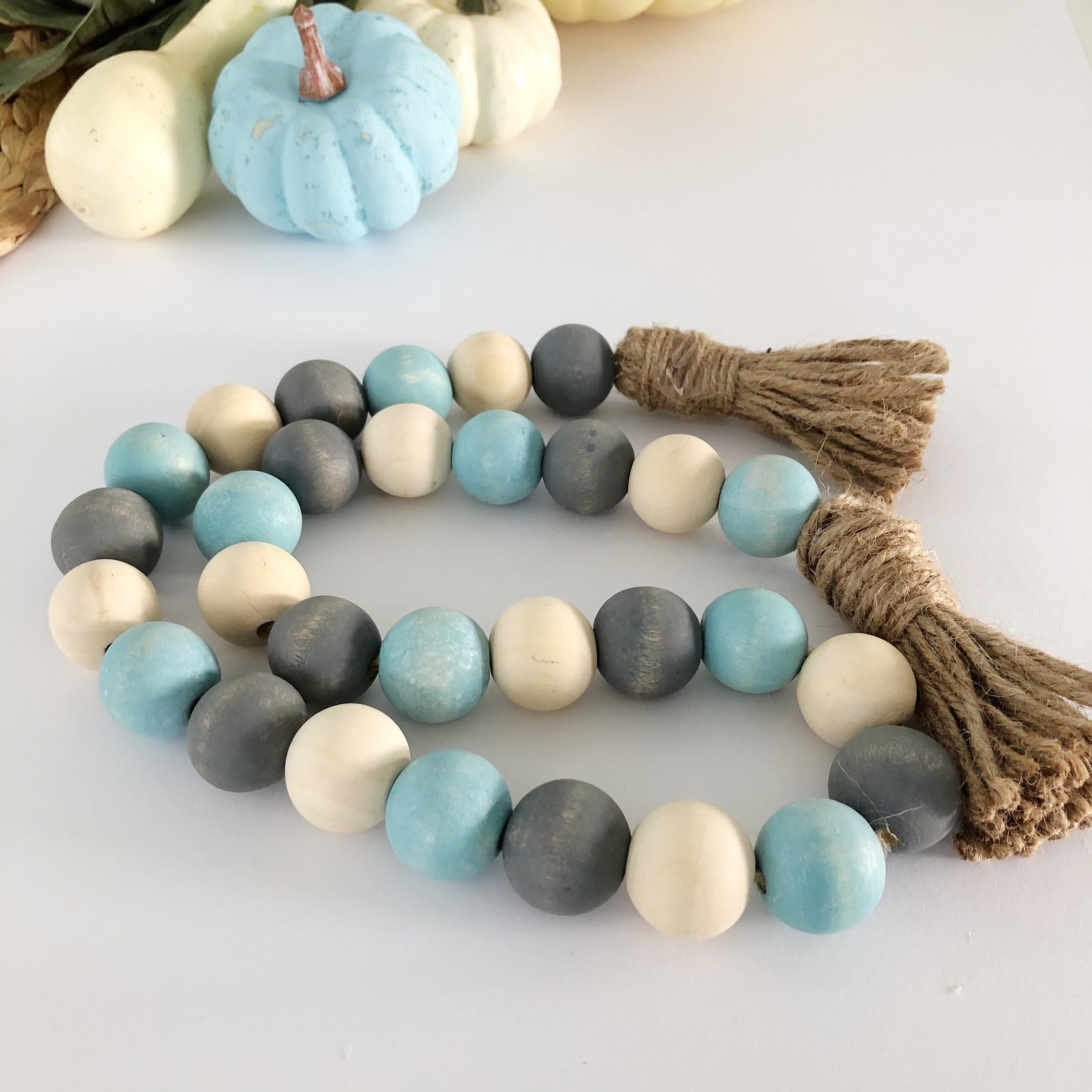 Farmhouse Beads Home Decor Beads Wood Bead Garland | Etsy