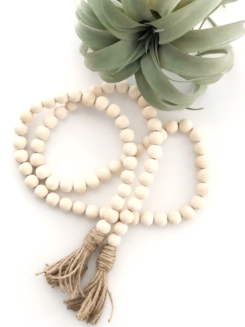 Natural Wood Bead Garland Farmhouse Beads Home Decor Beads - Etsy