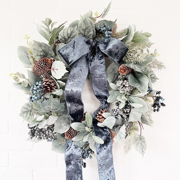 Blue Christmas Wreath - Etsy
