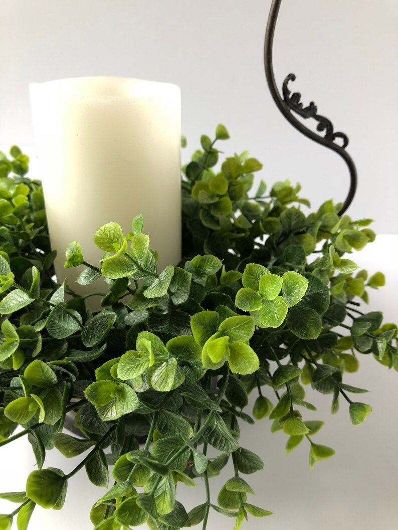 Eucalyptus Candle Ring Wreath Greenery Candle Ring Floral - Etsy