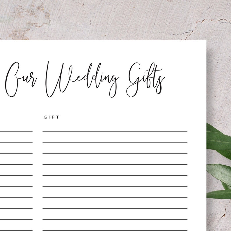 Keepsake Wedding Gift List Digital Download - Etsy