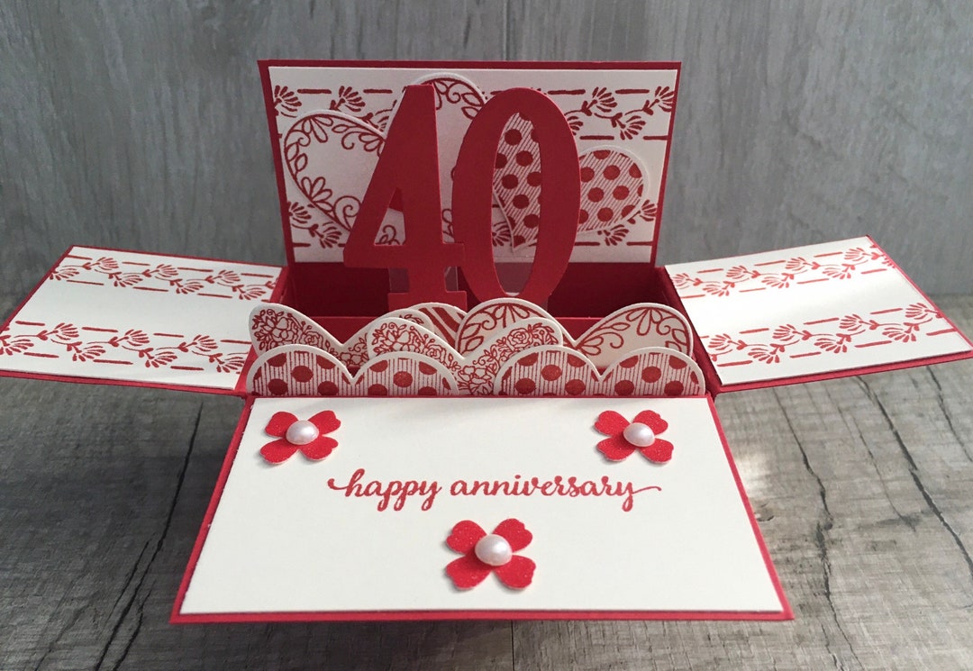 Ruby Wedding Anniversary Card, Ruby Anniversary, Keepsake Card - Etsy