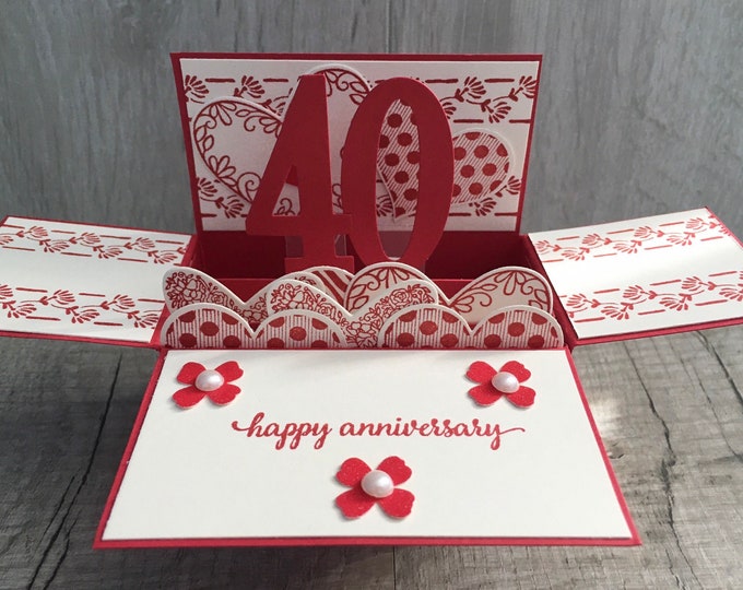 Ruby Wedding Anniversary Card Ruby Anniversary Keepsake Card - Etsy