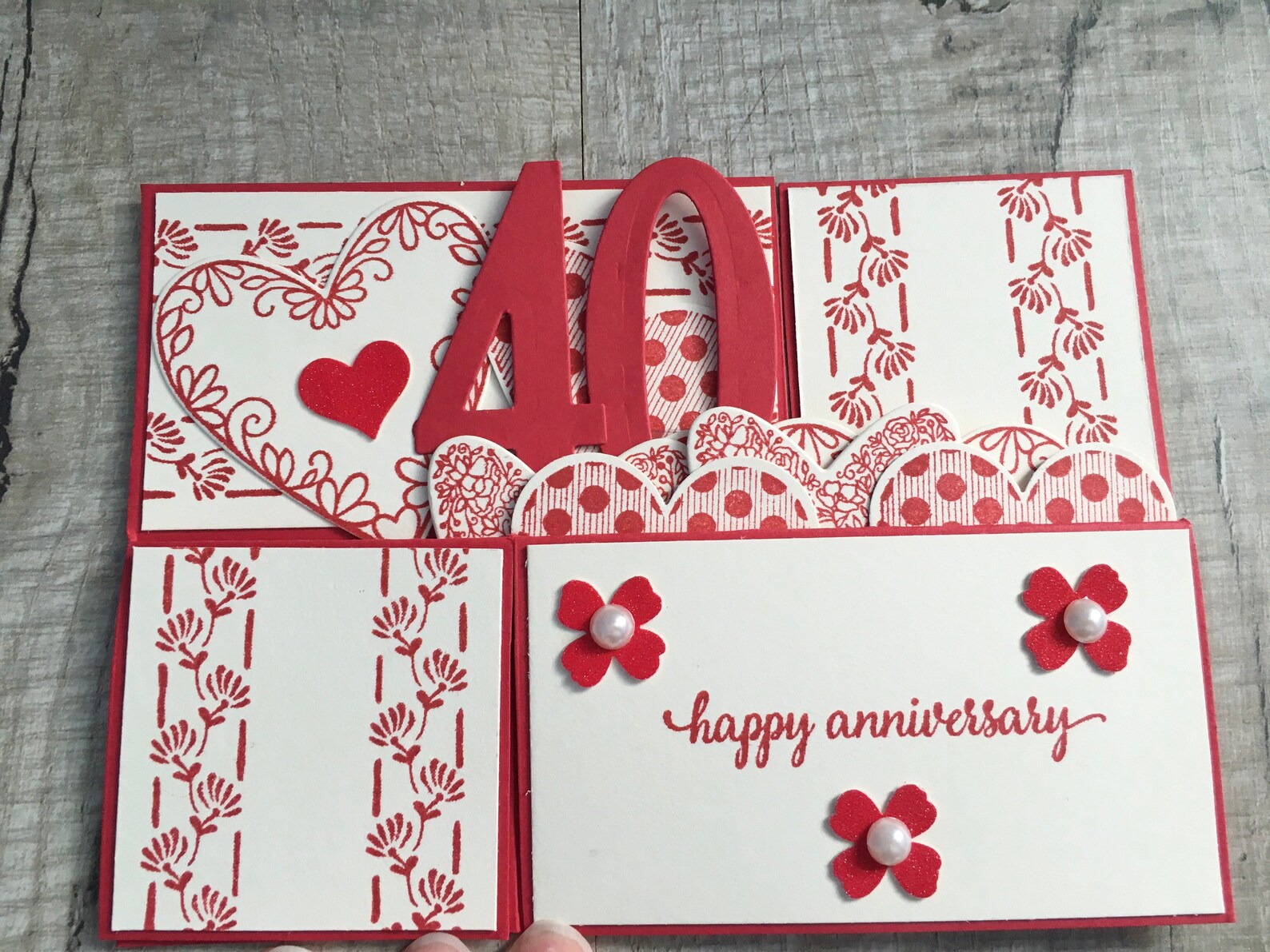 Ruby Wedding Anniversary Card Ruby Anniversary Keepsake Card - Etsy