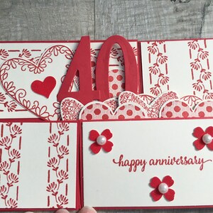 Ruby Wedding Anniversary Card, Ruby Anniversary, Keepsake Card - Etsy