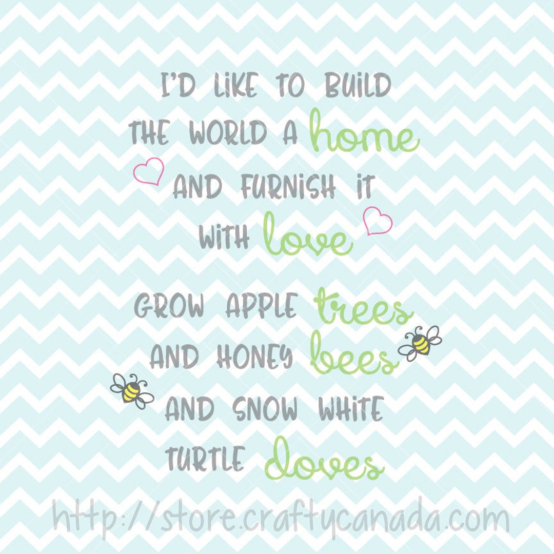 I'd Like to Build the World A Home SVG & Png I'd Like - Etsy