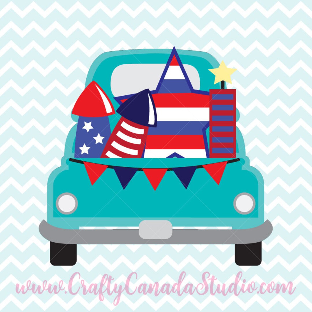 4th of July Truck SVG Retro Truck Svg Truck Attachment Svg - Etsy