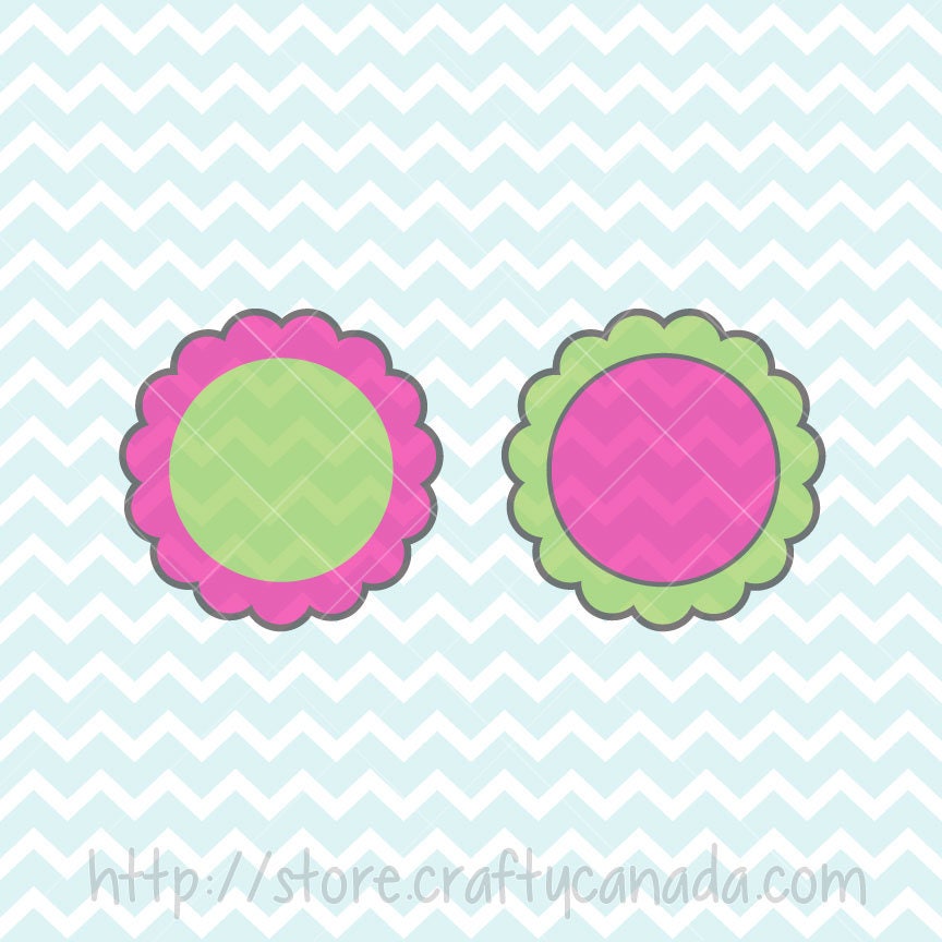 Scallop Circle SVG and PNG Scallop Circle Clipart Scallop | Etsy