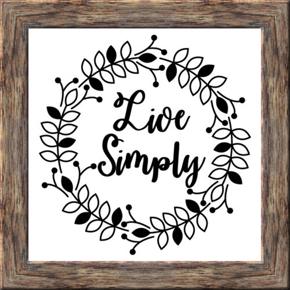 Live Simply SVG and PNG Wreath SVG Printable Quote Svg - Etsy