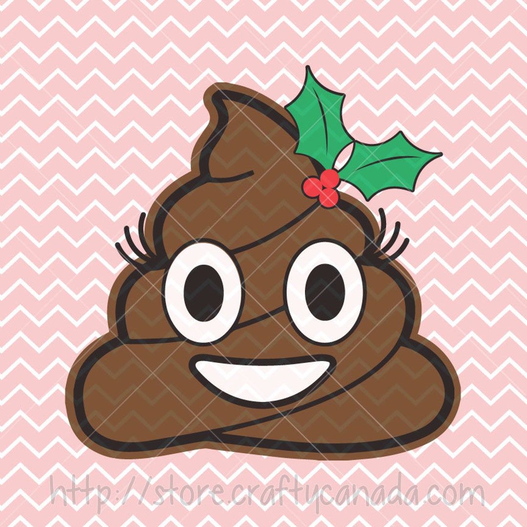 Poop Emoji Christmas Card SVG and PNG, Christmas Poop Emoji, Girl Poop Emoji, SVG Files ...