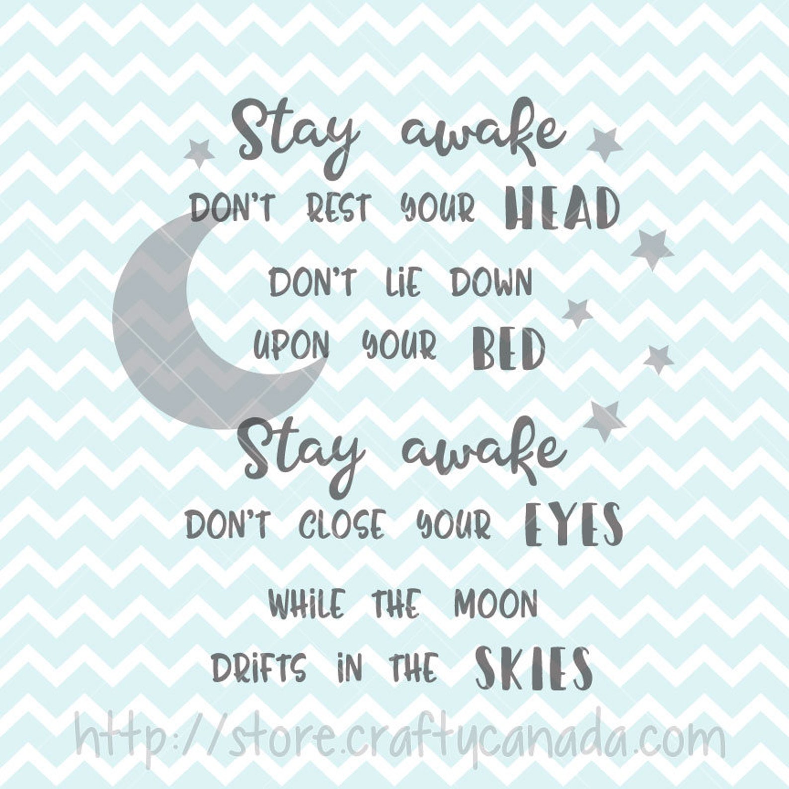 Stay Awake SVG & PNG Stay Awake Quote Bedtime Clipart SVG - Etsy