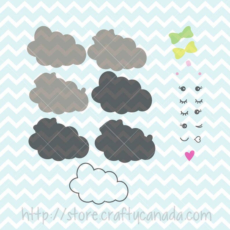 Sleepy Cloud SVG & PNG Smiley Cloud Svg and Png Cloud Svg - Etsy