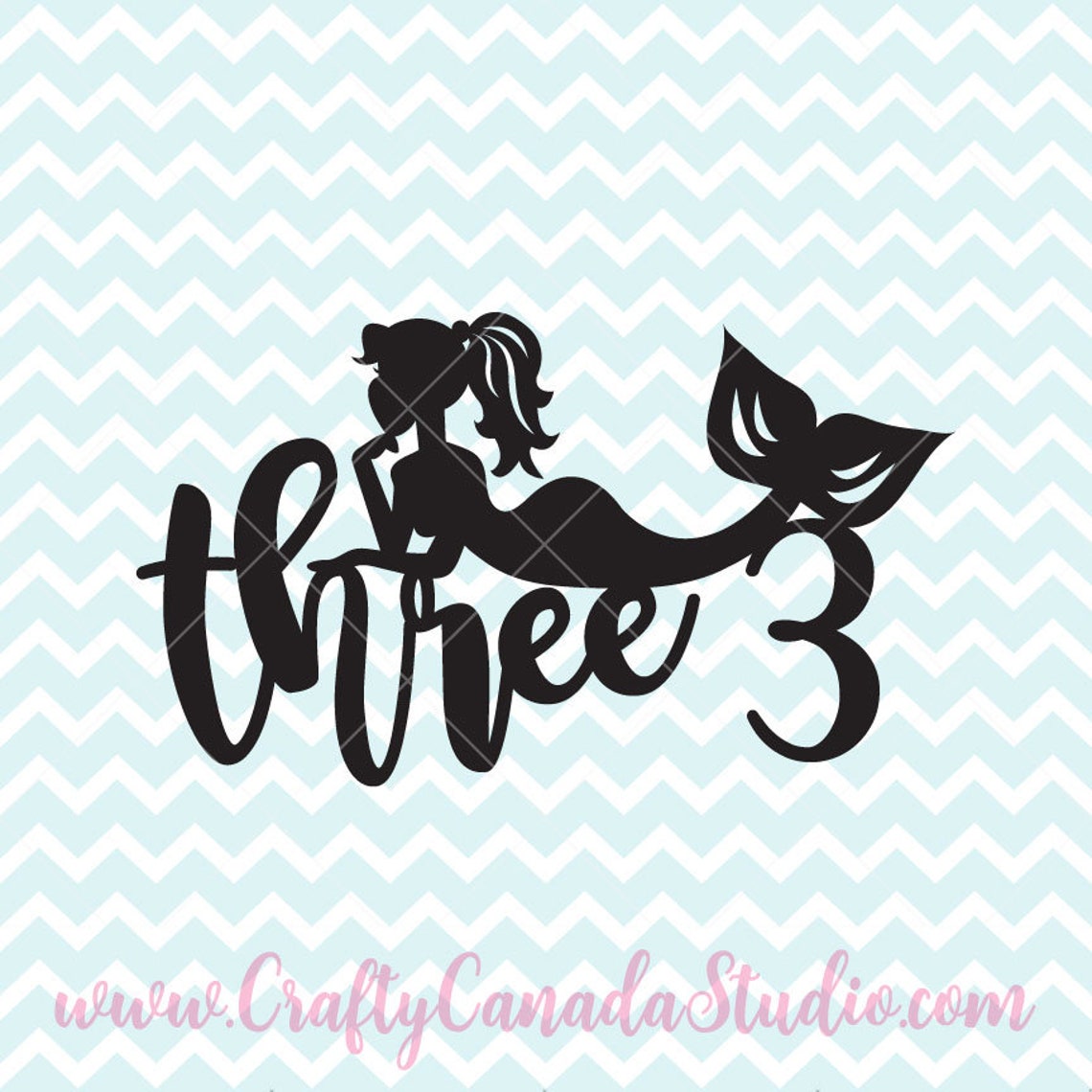 Mermaid SVG and PNG Mermaid Birthday Third Birthday 3rd - Etsy