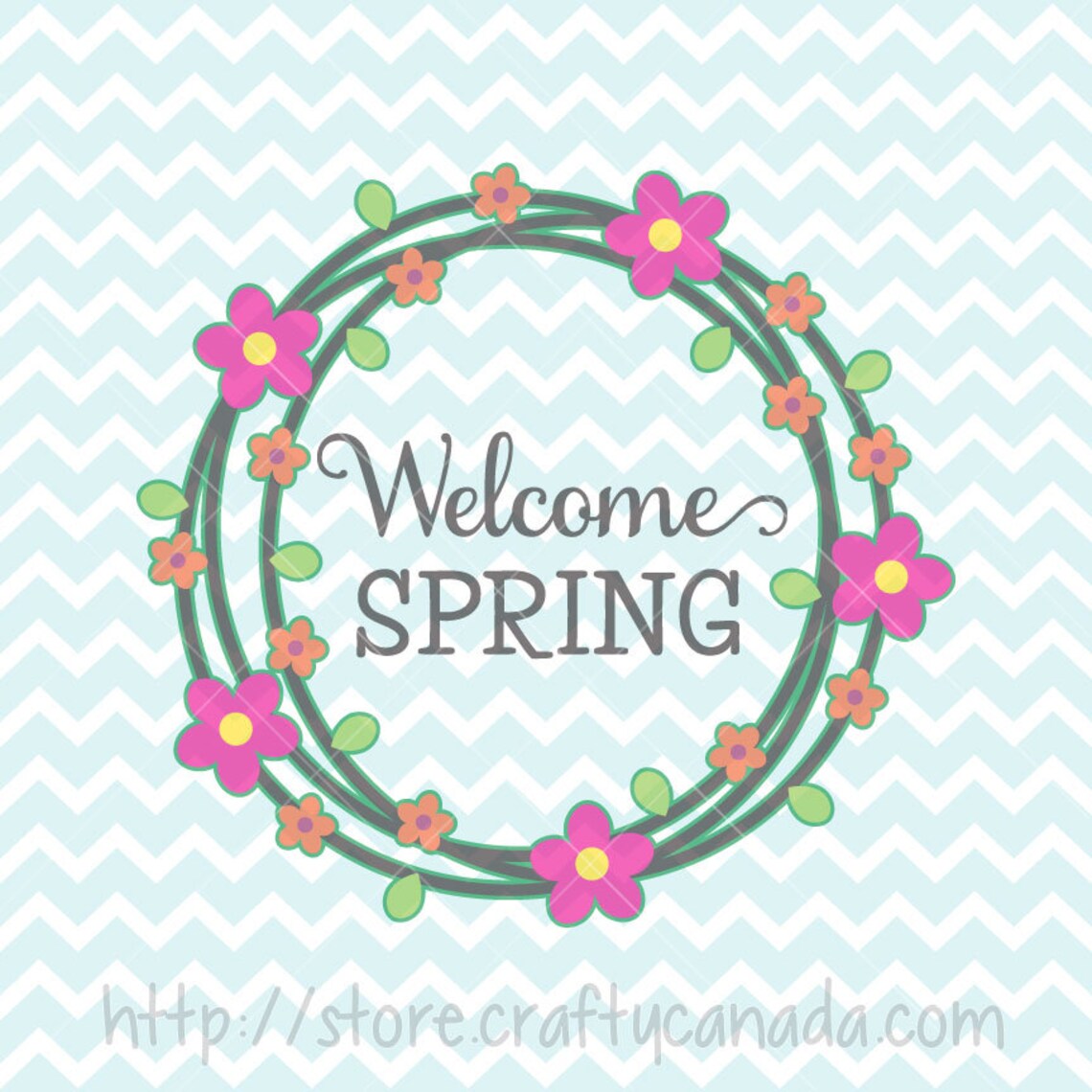 Welcome Spring Wreath SVG and PNG Spring SVG Wreath svg | Etsy