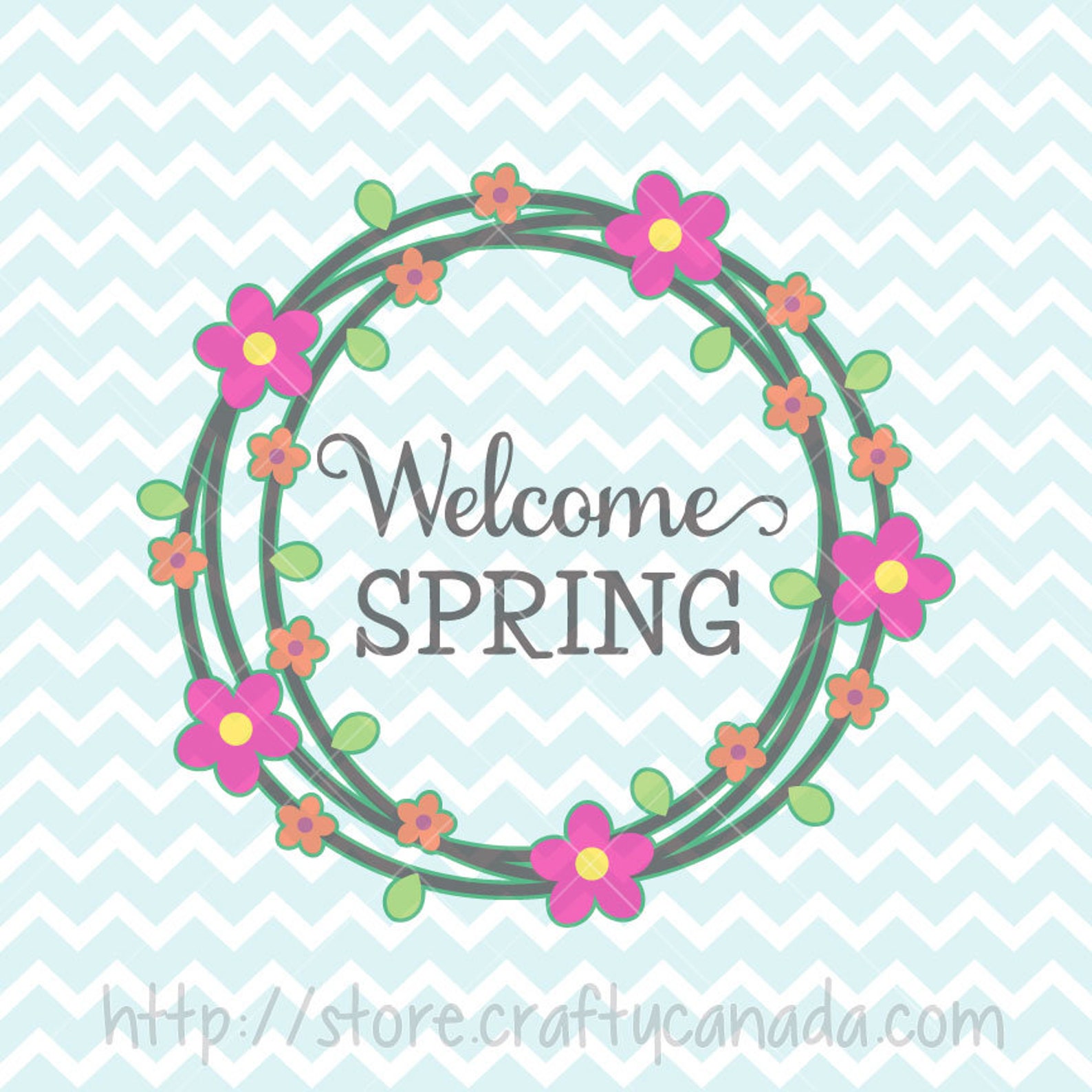Welcome Spring Wreath SVG and PNG Spring SVG Wreath Svg - Etsy