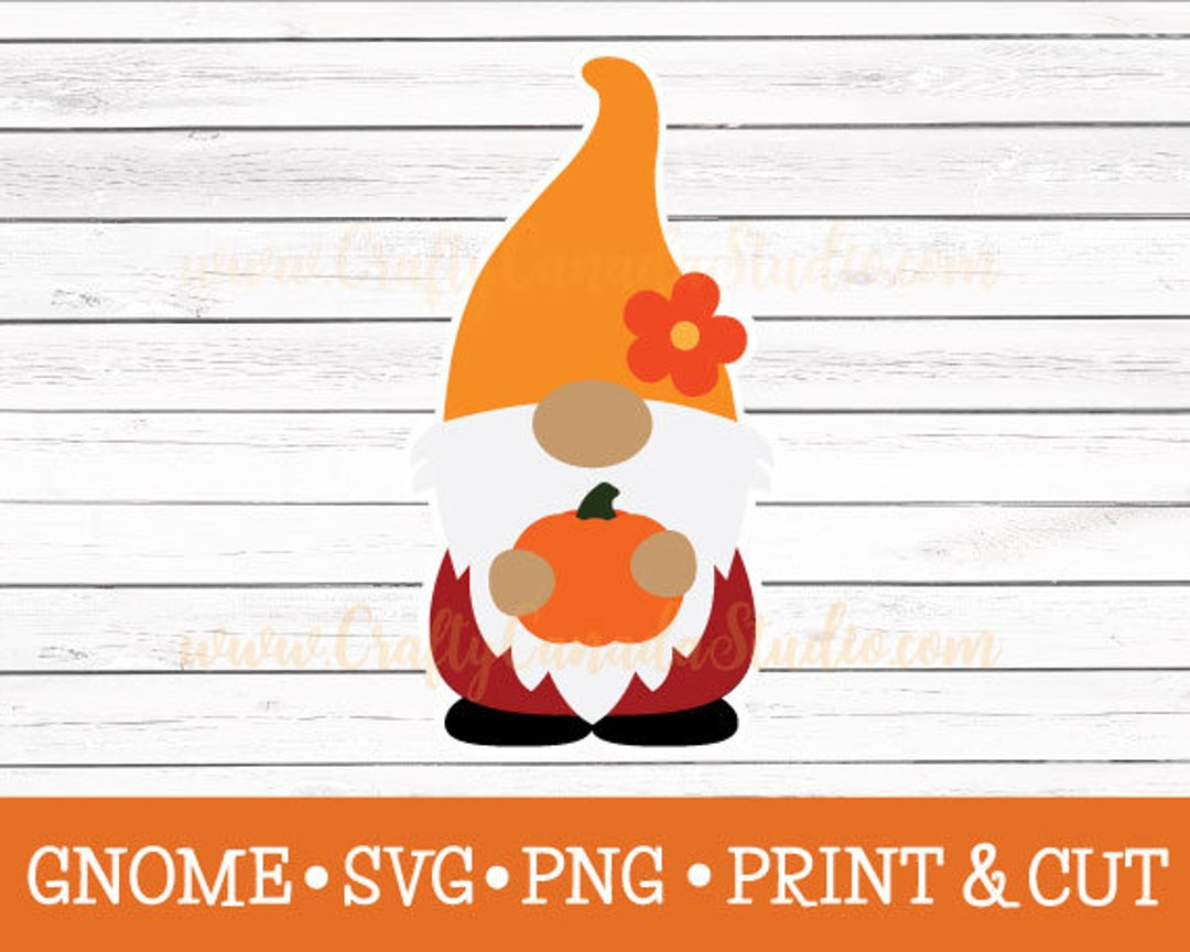 Gnome d'automne avec citrouille SVG, fichier découpé au laser Gnome d'automne, sublimation de ...