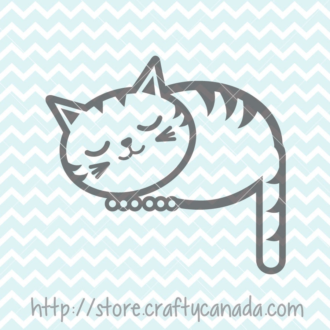 Sleepy Kitty SVG and PNG, Sleepy Kitten SVG, Sleepy Cat Svg, Svg Files ...