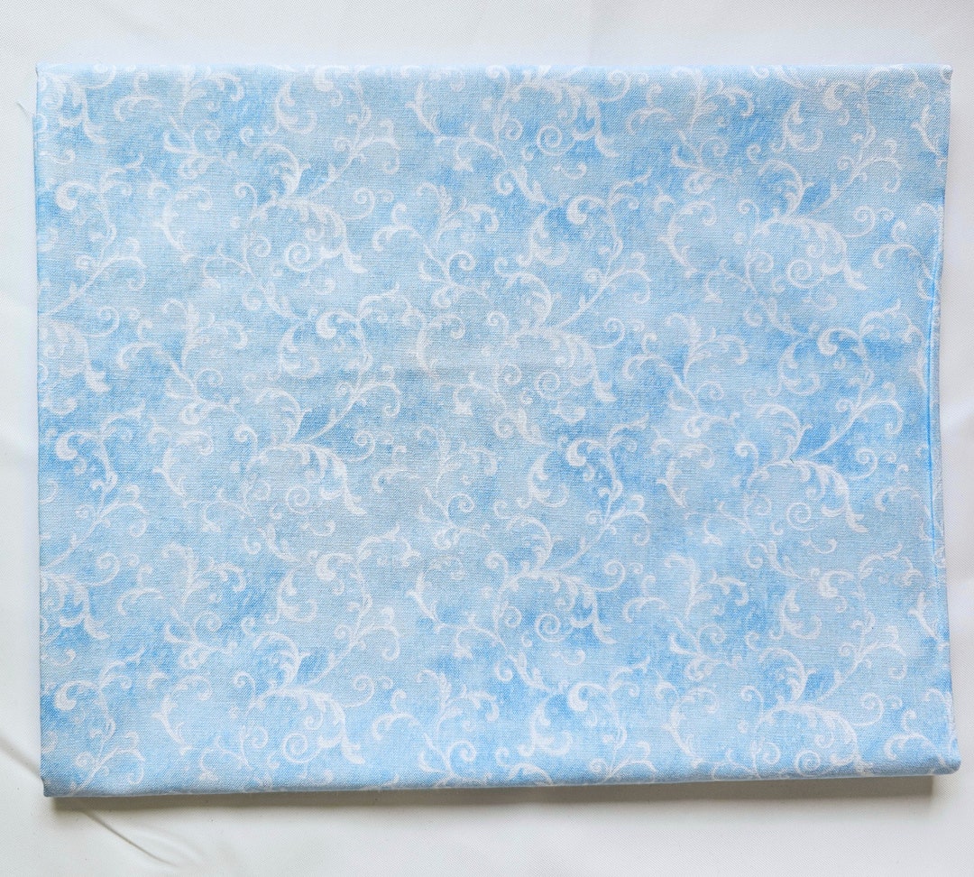 One Yard of Light Blue Quilting Fabric, 100% Cotton High Quality Fabric ...
