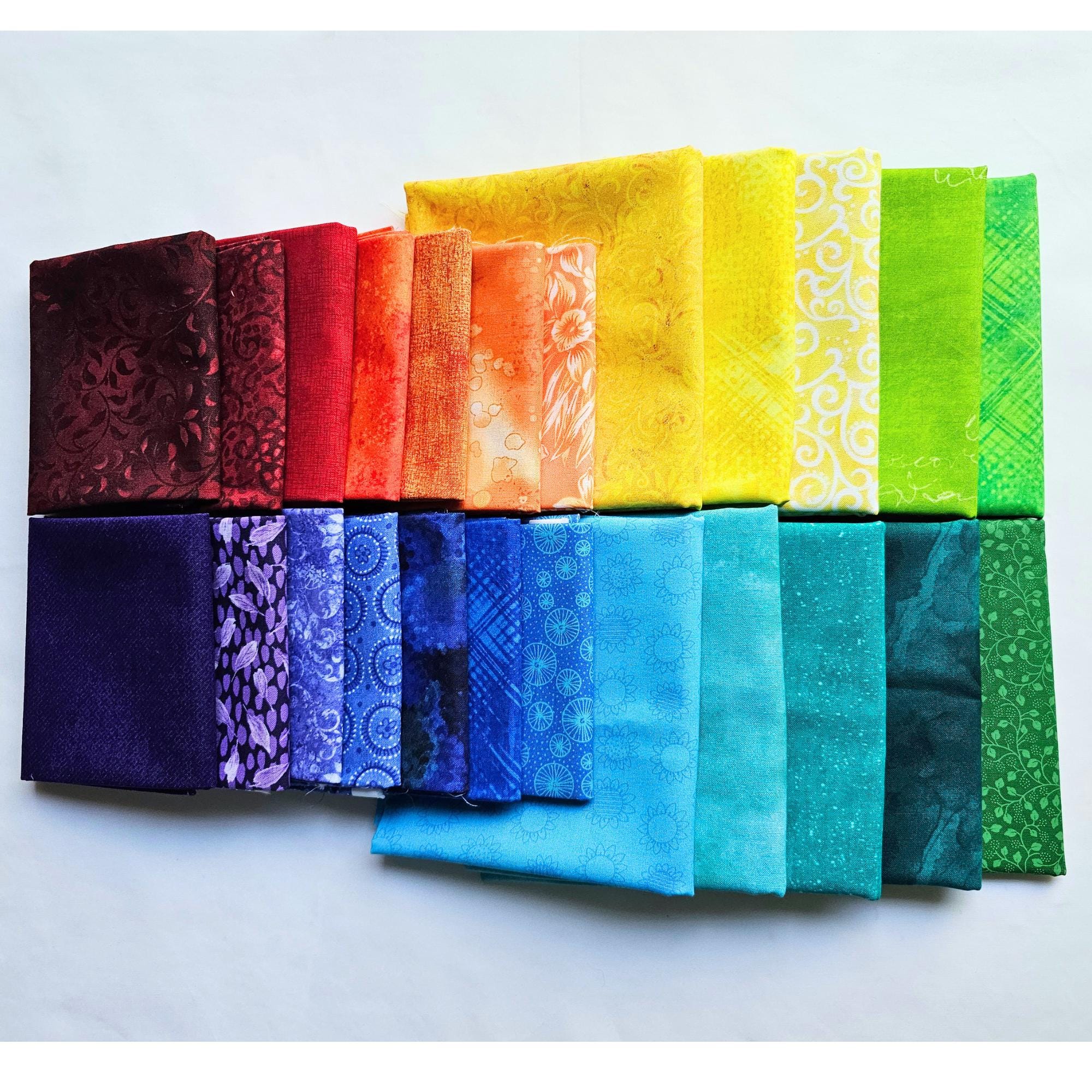 Temperature Fabric. Set of Rainbow Color Fabrics, Ten Half Yards and ...
