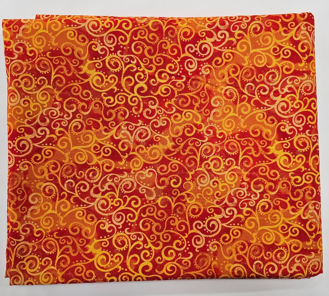 108 Inch Wideback Orange Quilting Fabric, 2 1/2 Yard Cut, 100% Cotton ...