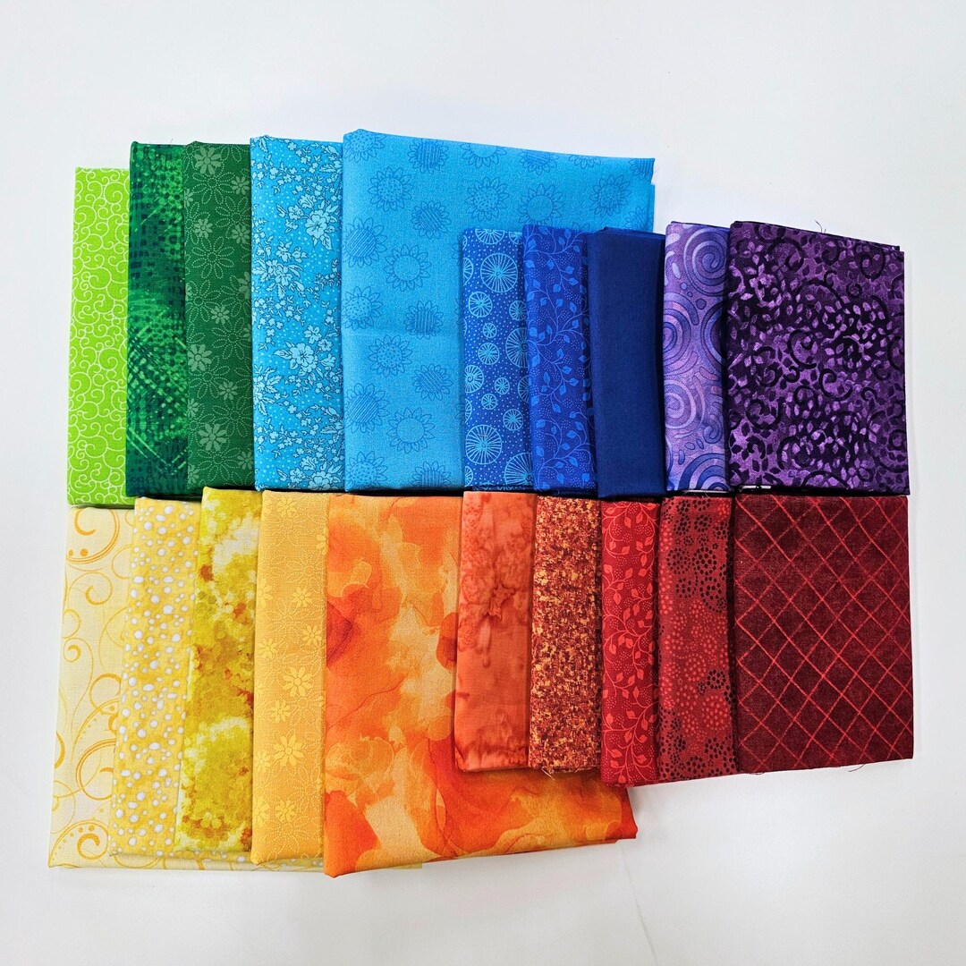 Temperature Fabric. Set of Rainbow Color Fabrics, Ten Half Yards and ...
