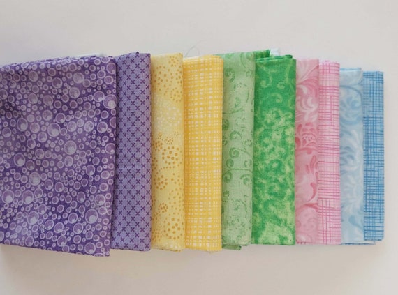 Fat Quarter Fabric. Set of Ten Pastel Fat Quarters 100% | Etsy