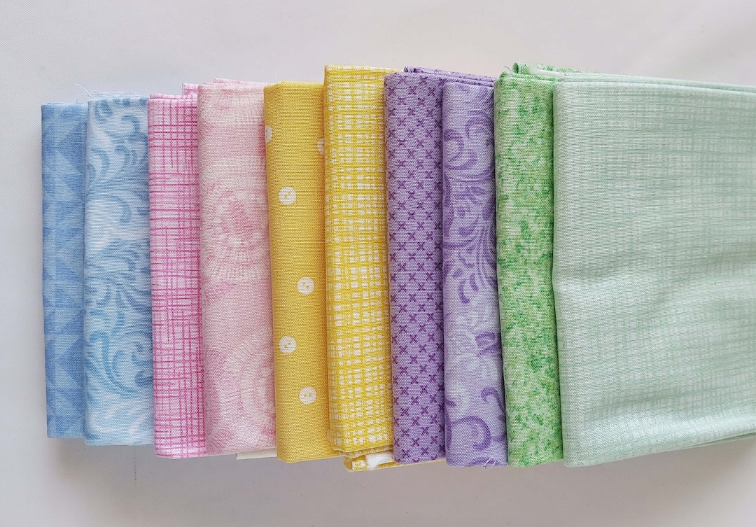 Fat Quarter Fabric. Set of Ten Pastel Fat Quarters 100% - Etsy