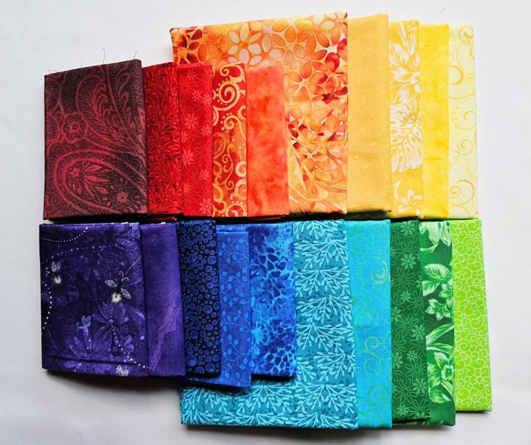 Temperature Fabric. Set of Rainbow Color Fabrics, Ten Half Yards and ...